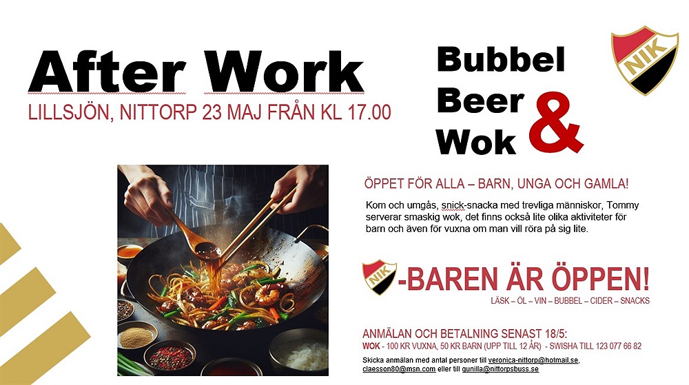 Favorit i repris - After work i Lillsjön 23 maj! / Nittorps IK