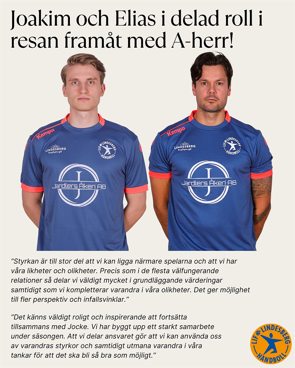Tränarduo leder LIF A-herr vidare– Joakim Bååk och Elias Andersson ...