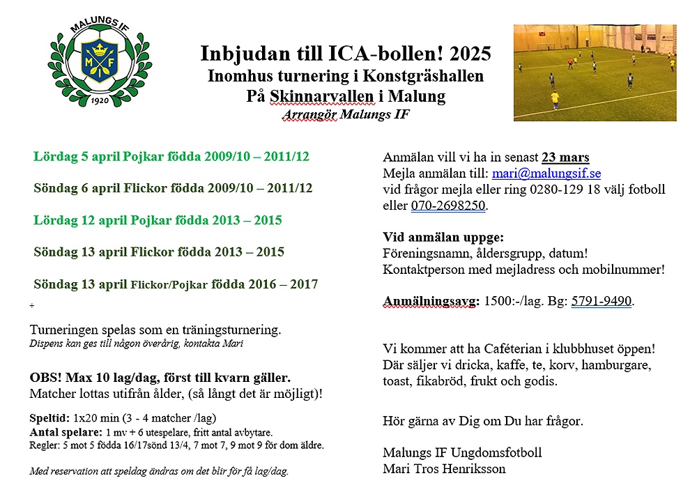 Inbjudan ICA Bollen 2025 / Malungs IF - Fotboll