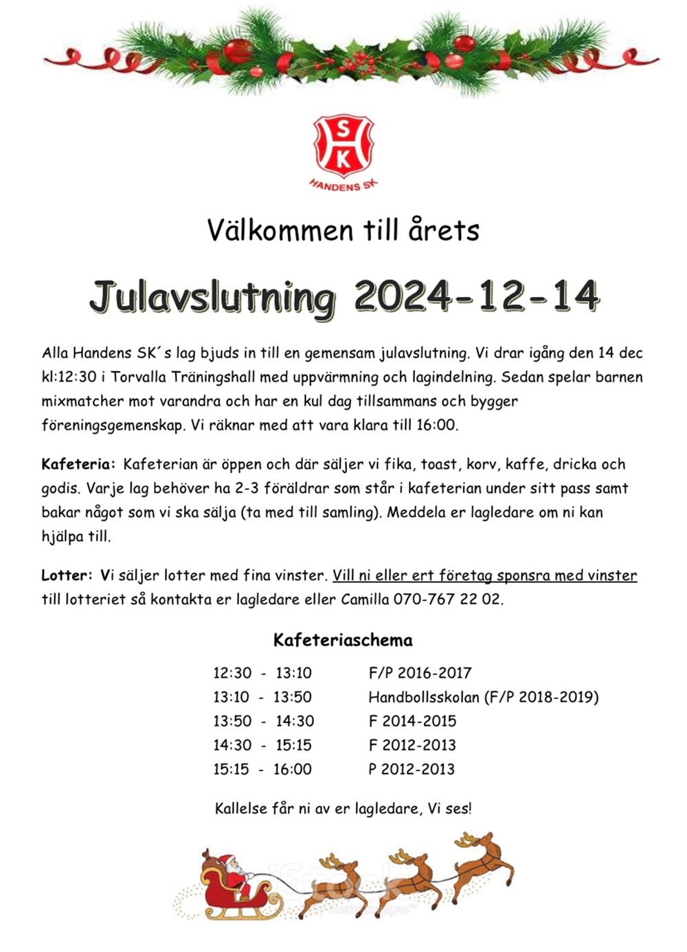 Julavslutning / Handens SK