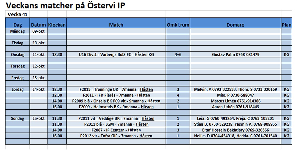 Föreningsdomare Vecka 41, uppdaterad! / Lilla Träslövs FF - Föreningsdomare