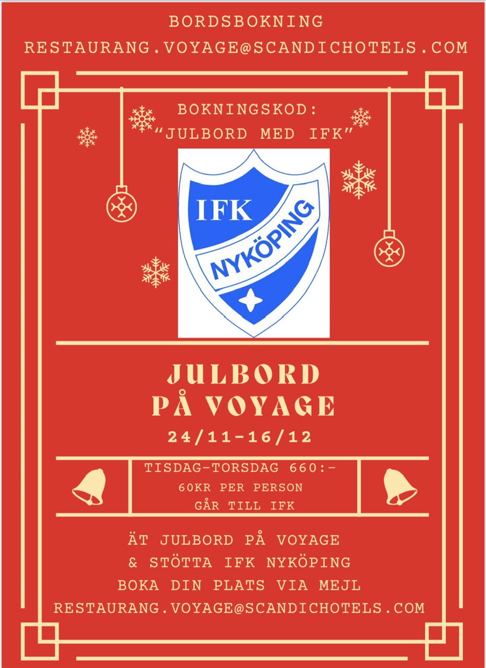 Julbord på Voyage / IFK Nyköping