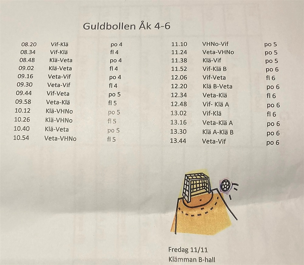 Spelprogram Guldbollen 2022 / Mantorps IF HF - Guldbollen - skolhandboll