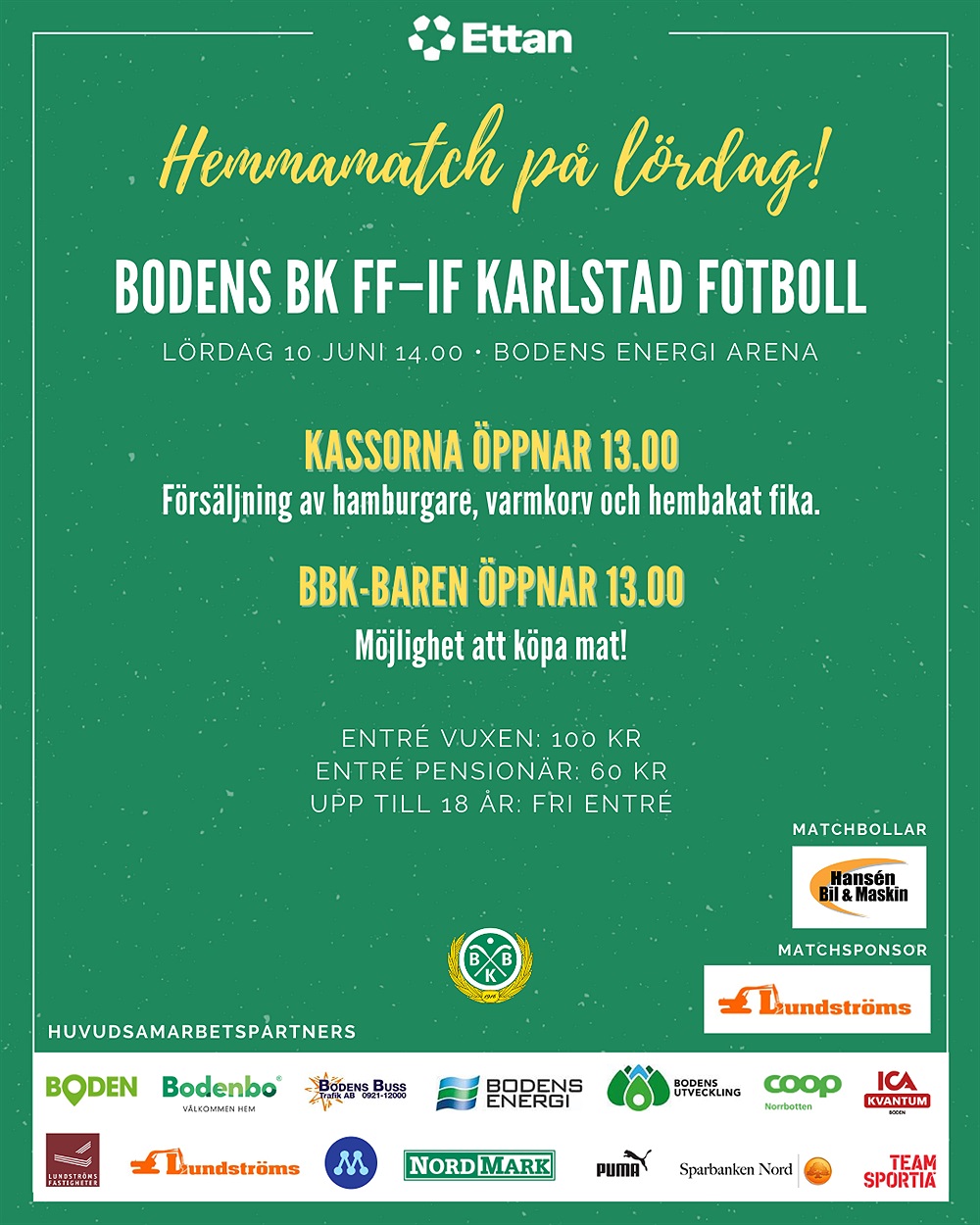 Hemmamatch på lördag! / Bodens BK FF - A-laget