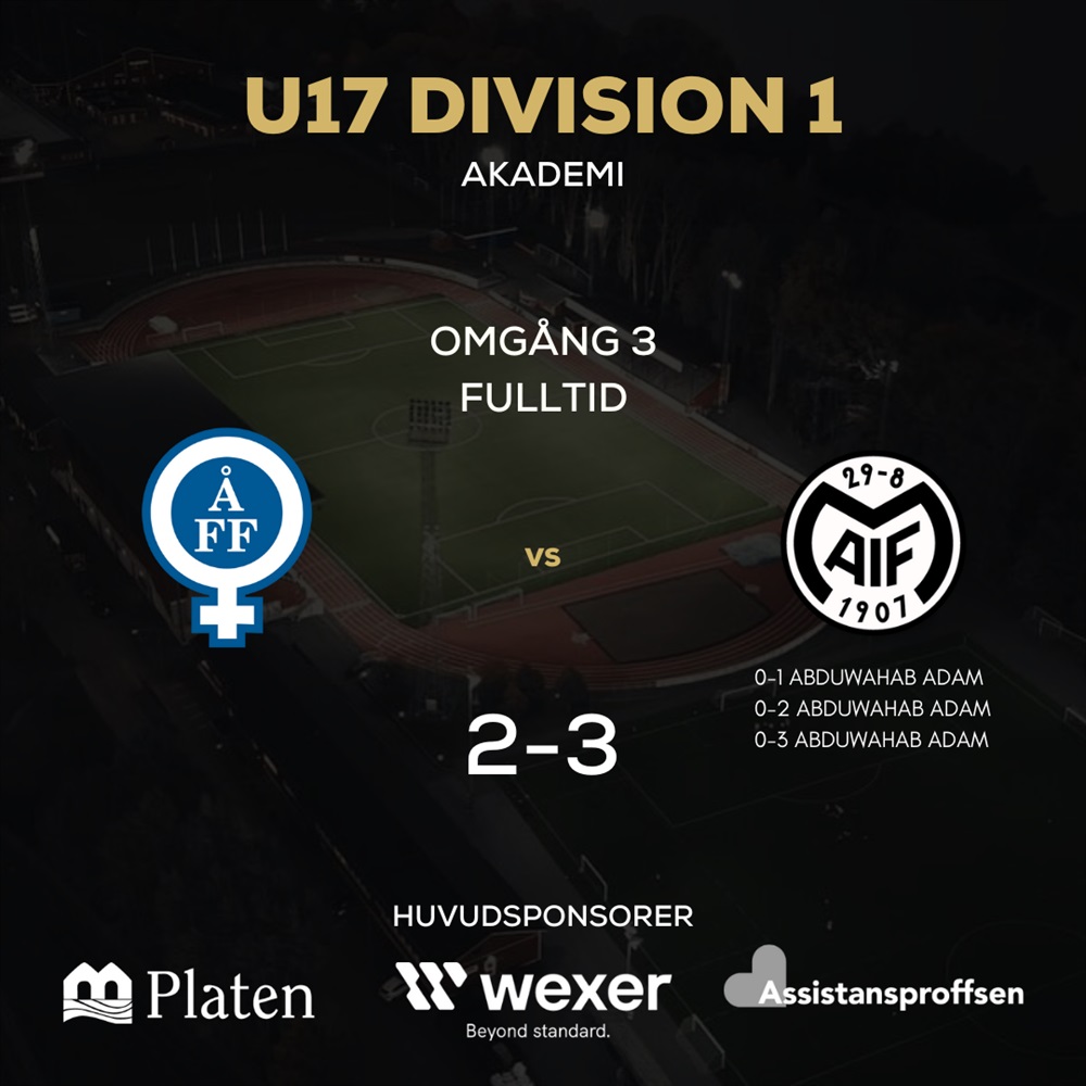 Seger mot ÅFF i U17 DIV 1 / Motala AIF FK