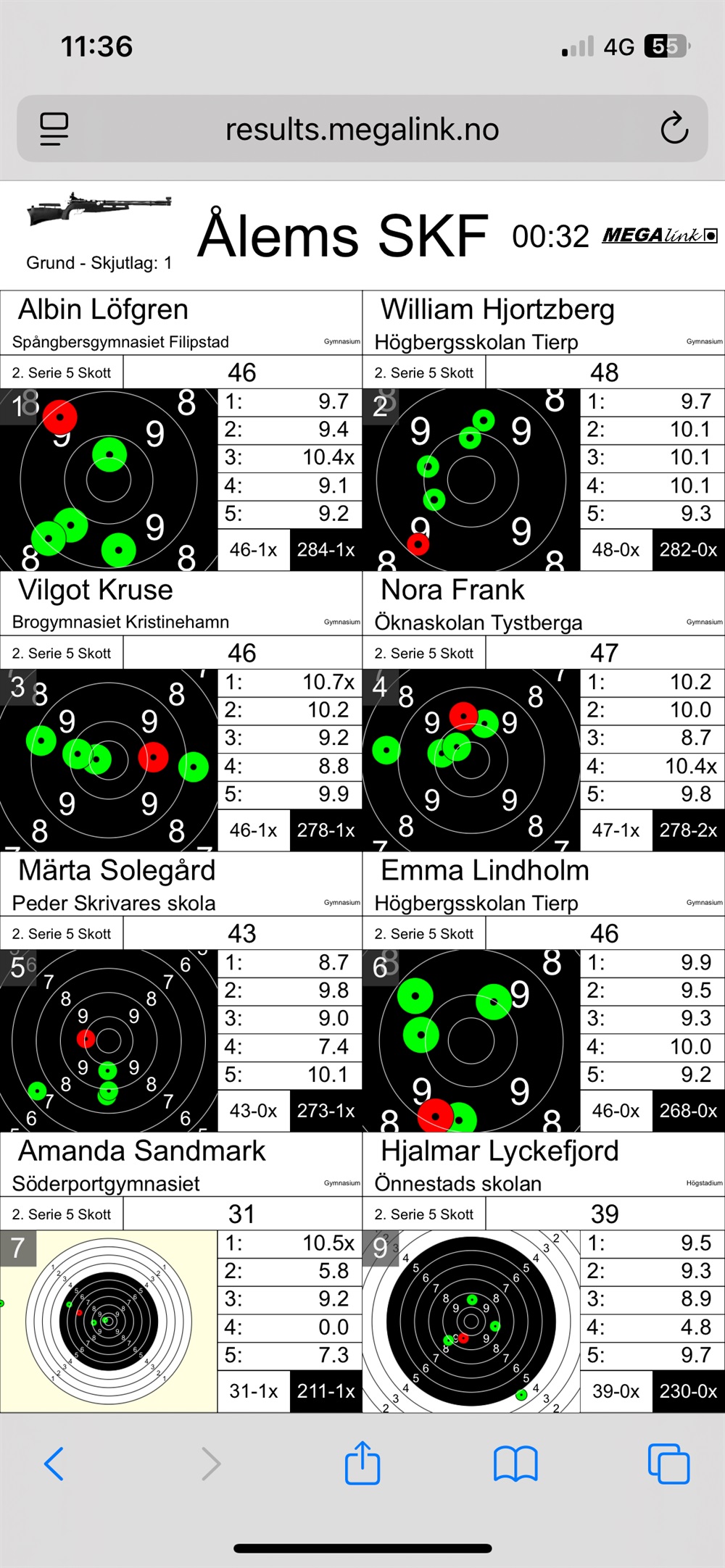 Live visning Skol SM / Ålems Skytteförening