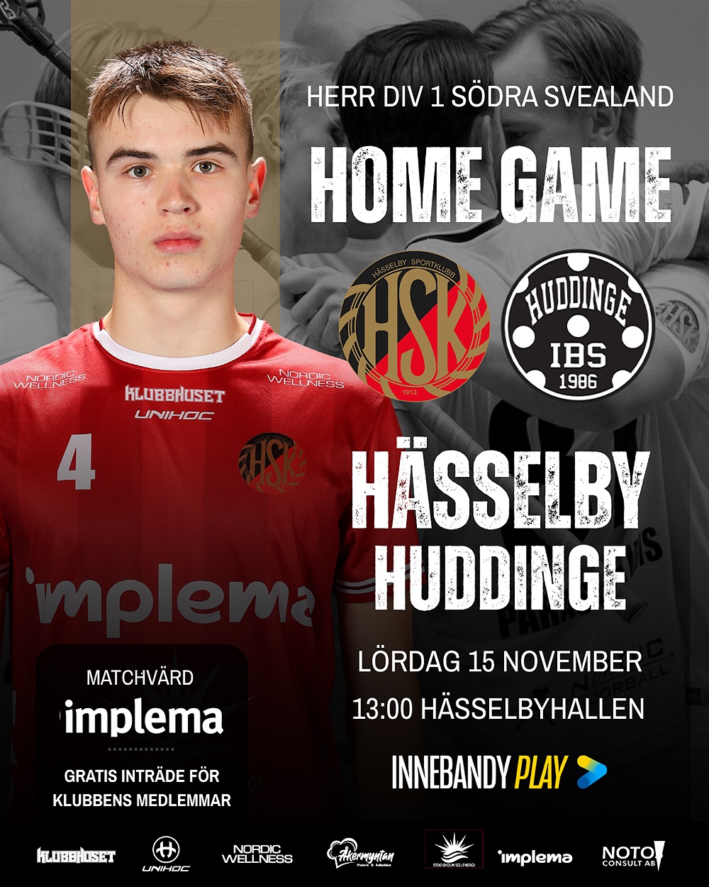 Tabelltvåan Huddinge hemma lördag / Hässelby SK IBK - Herr A - Division 1