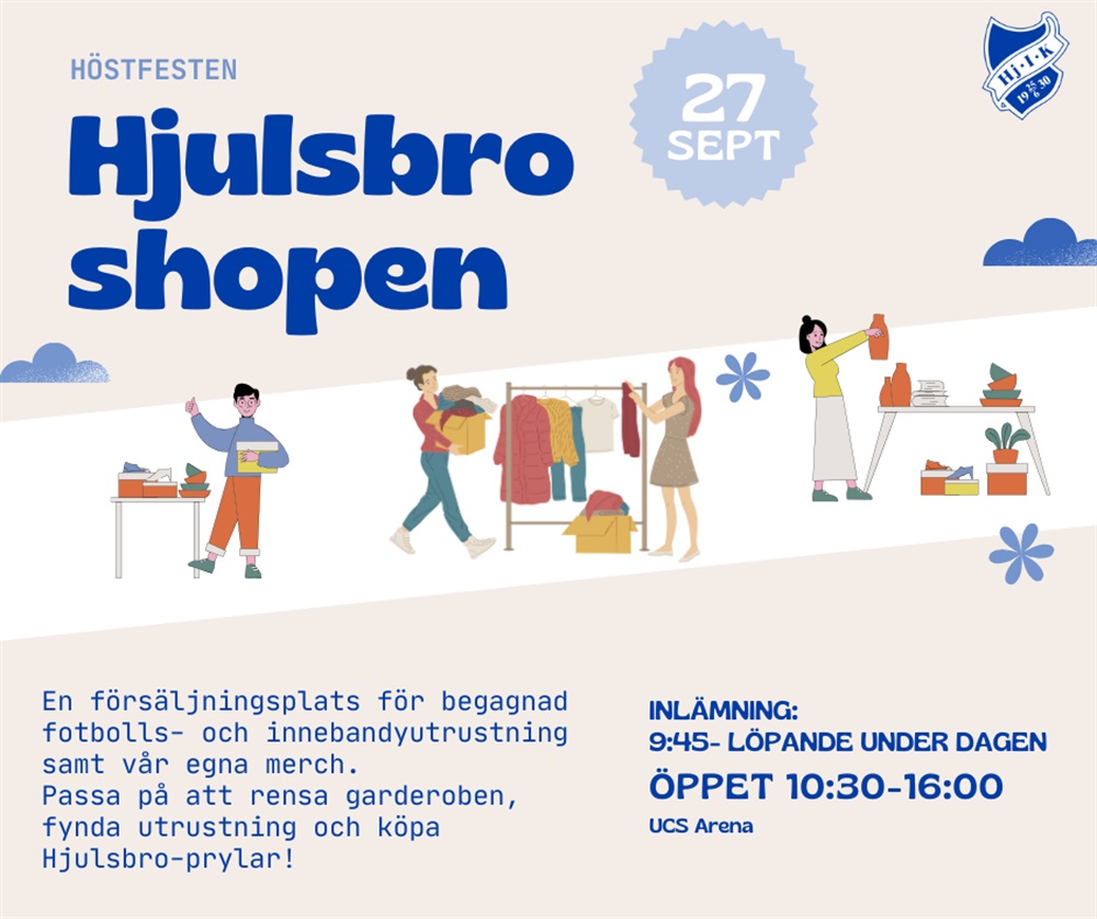 Påminnelse om Hjulsbroshopen 27/9! / Hjulsbro IK