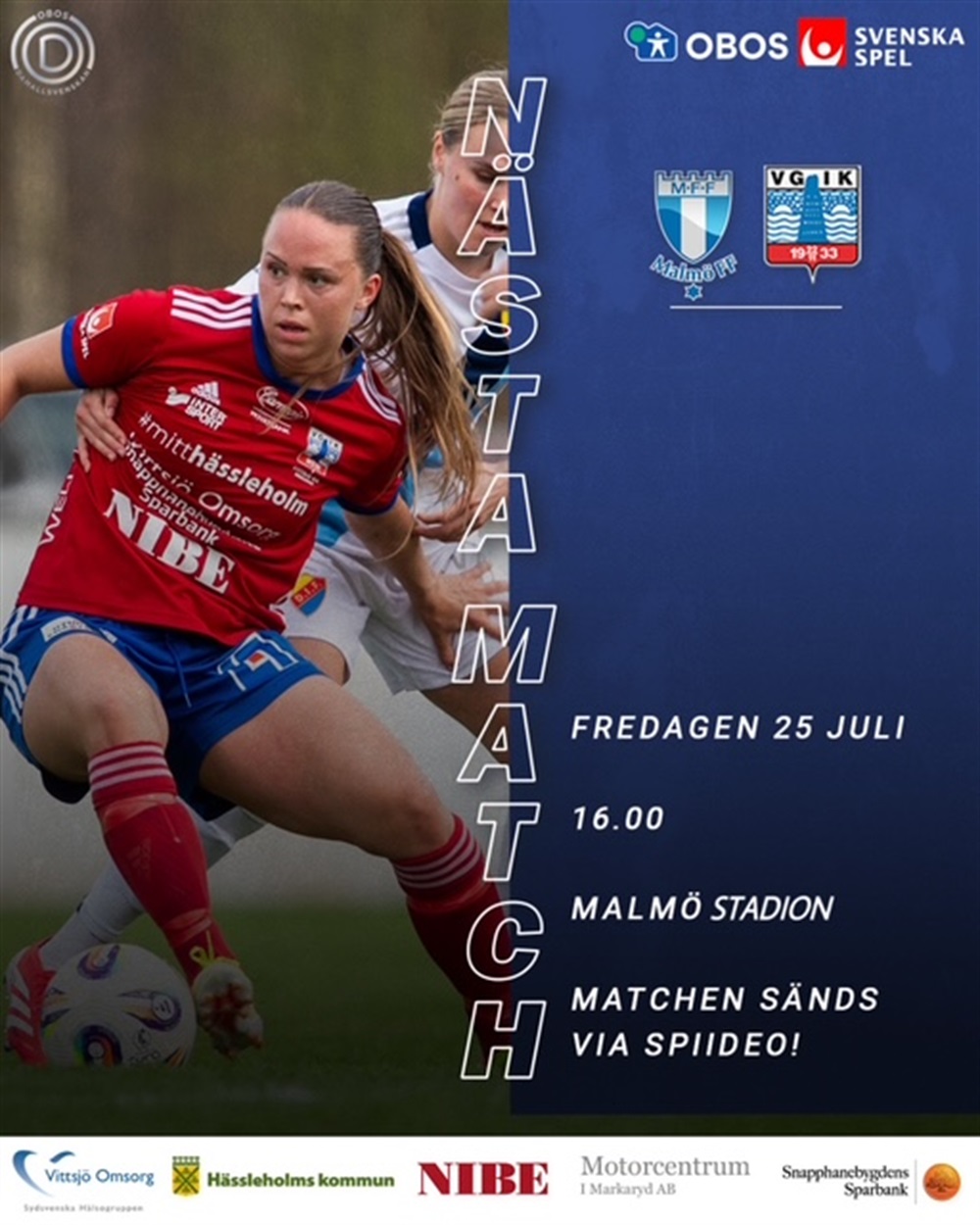 Träningsmatch mot Malmö FF / Vittsjö GIK - Dam - Damer