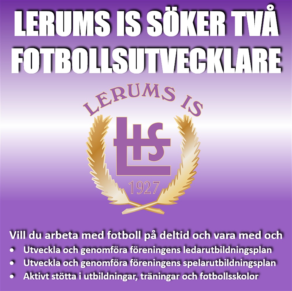 Lerums IS söker två fotbollsutvecklare / Lerums IS