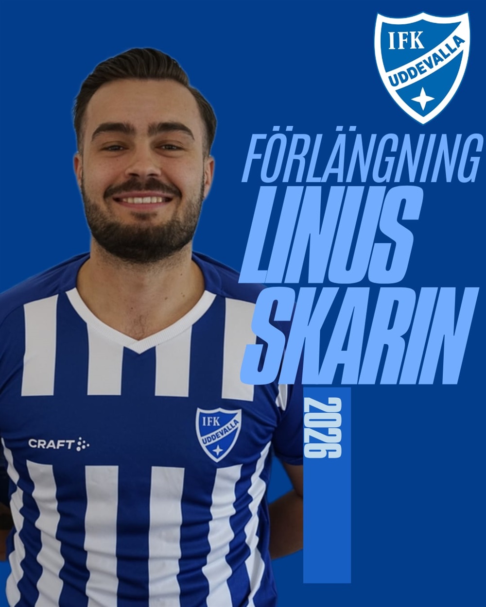 Linus Skarin förlänger!💙🤍 / IFK Uddevalla - A-lag